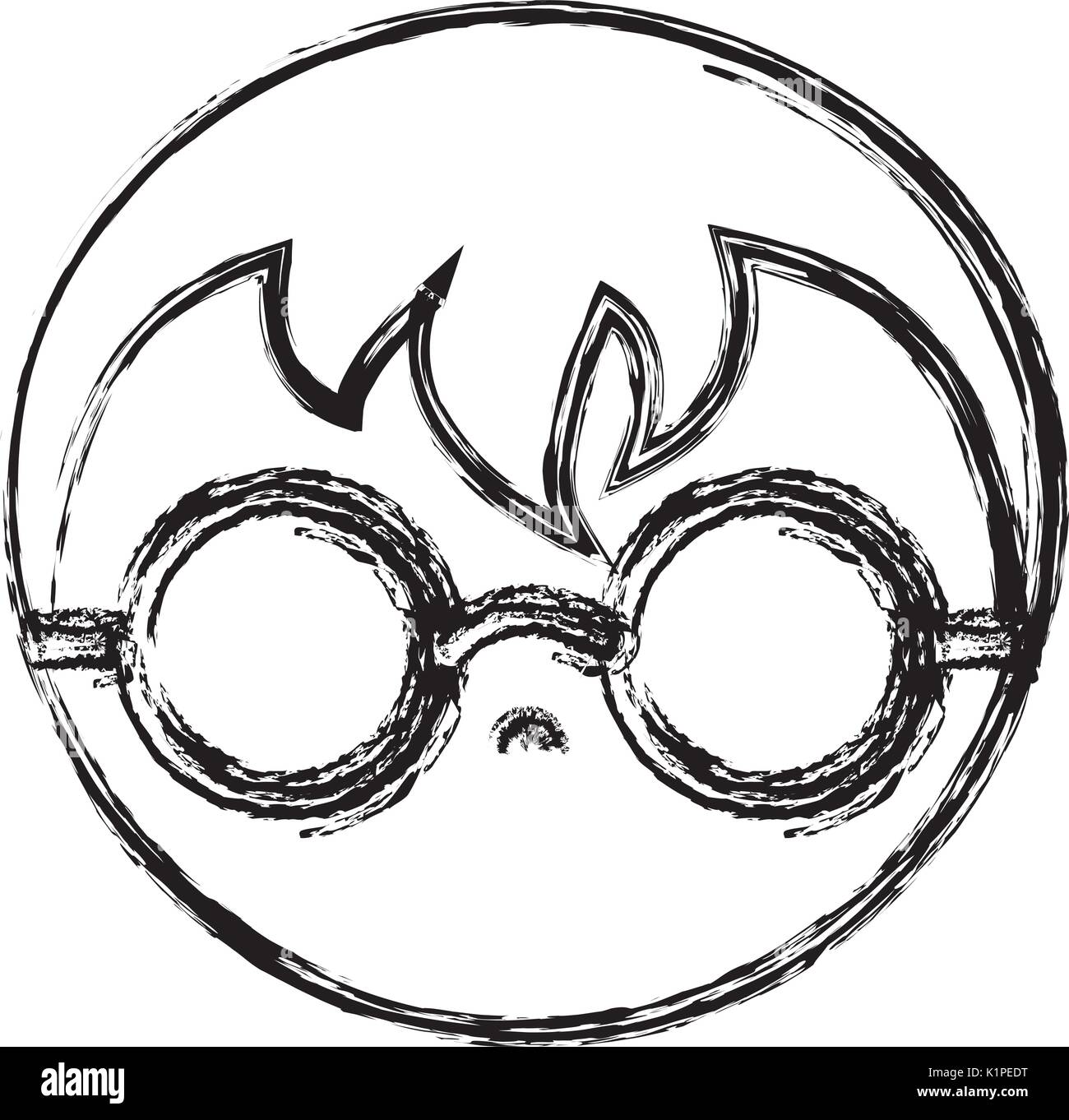 boy with glasses icon over white background vector illustration Stock ...