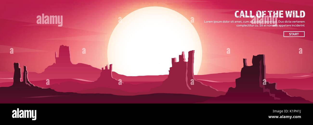 Desert trip header. Extreme tourism and travelling. Back to nature ...