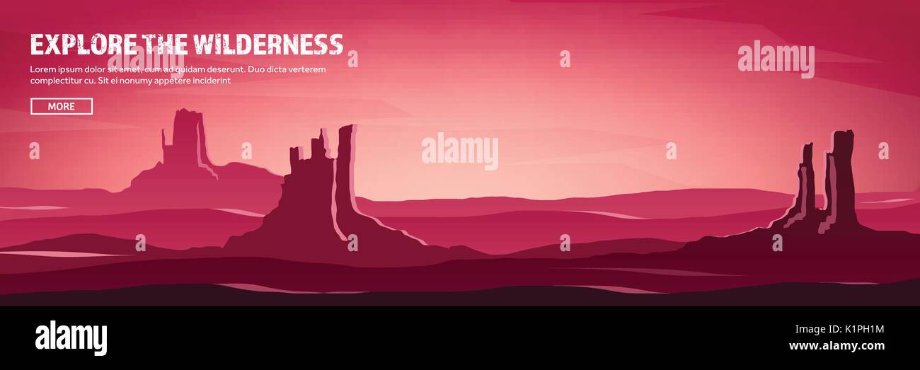 Desert trip header. Extreme tourism and travelling. Back to nature ...