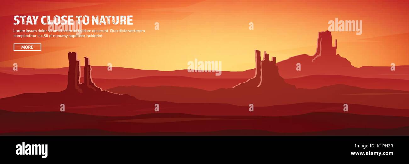 Desert trip header. Extreme tourism and travelling. Back to nature ...