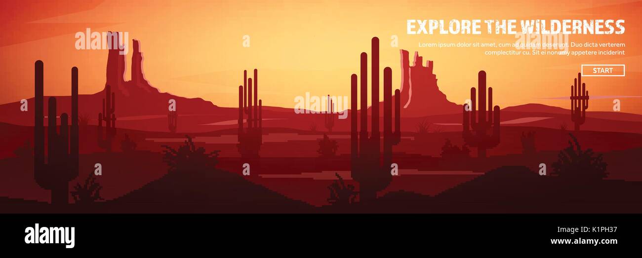 Desert trip header. Extreme tourism and travelling. Back to nature ...