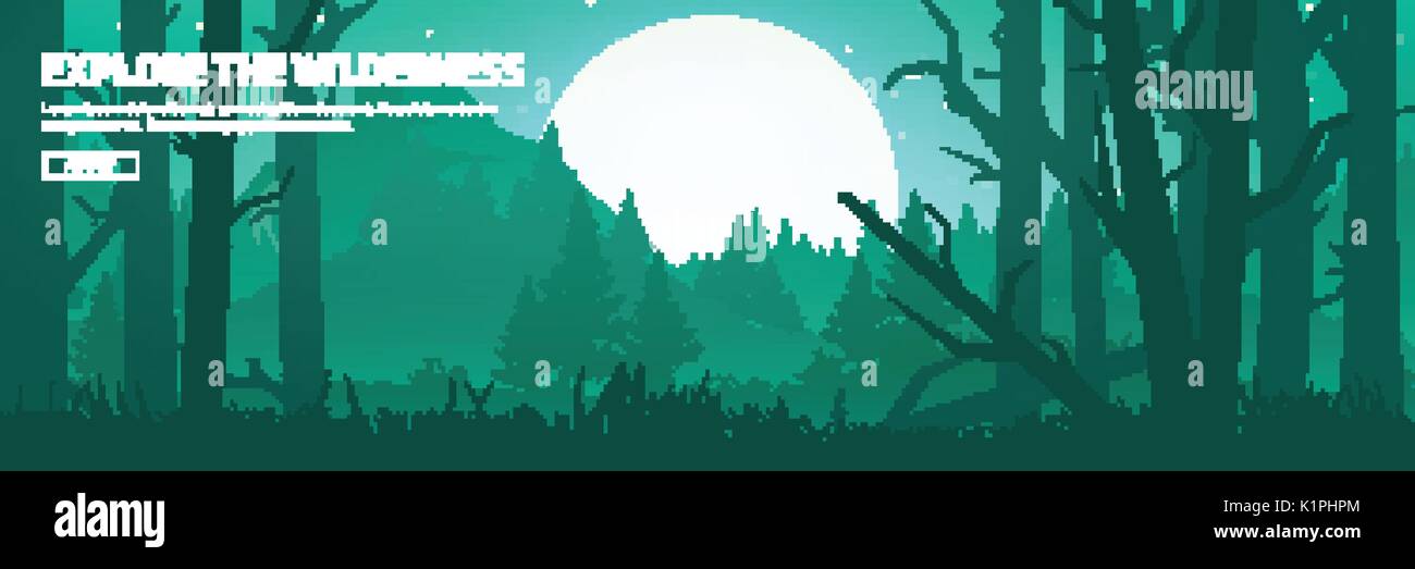 Mountains and forest header. Wild nature landscape. Travel and ...