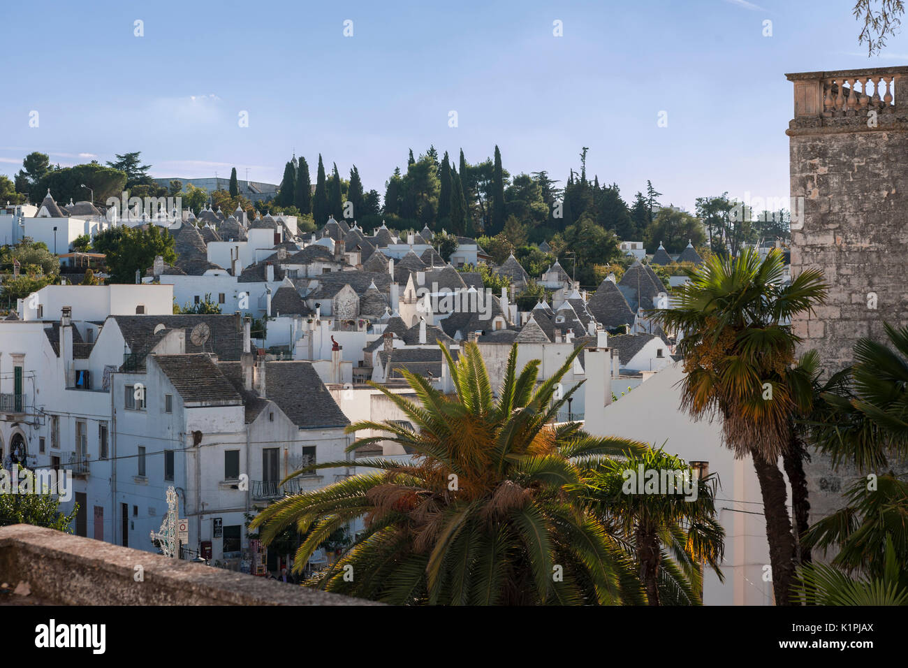 View over the Monti area of Alberobello, the area with the highest ...