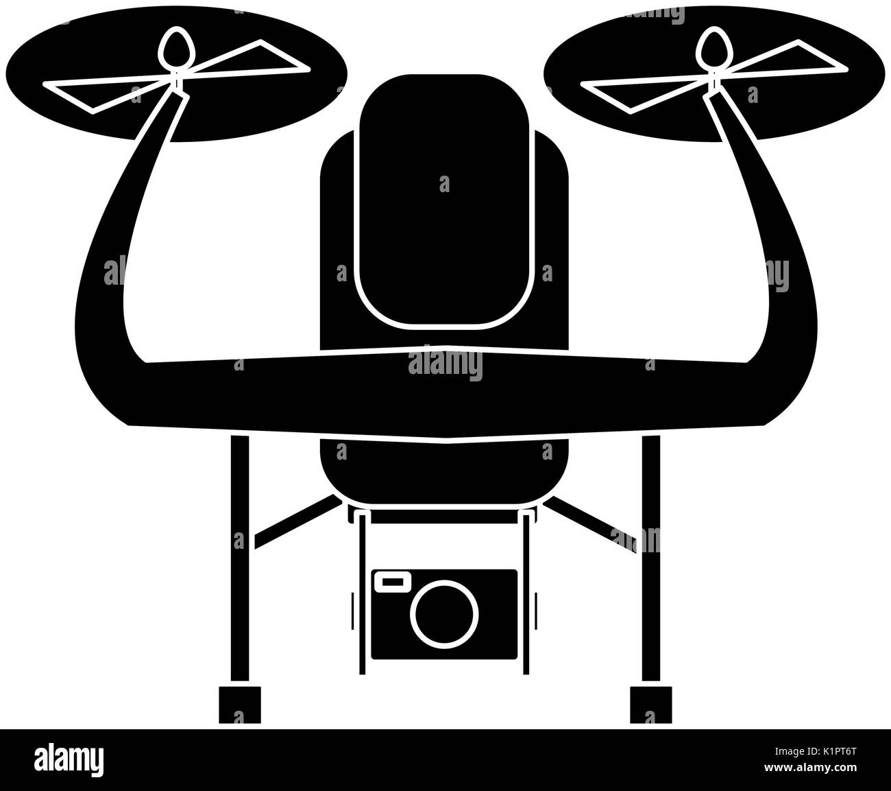 drone with action camera front view technology vector illustration ...