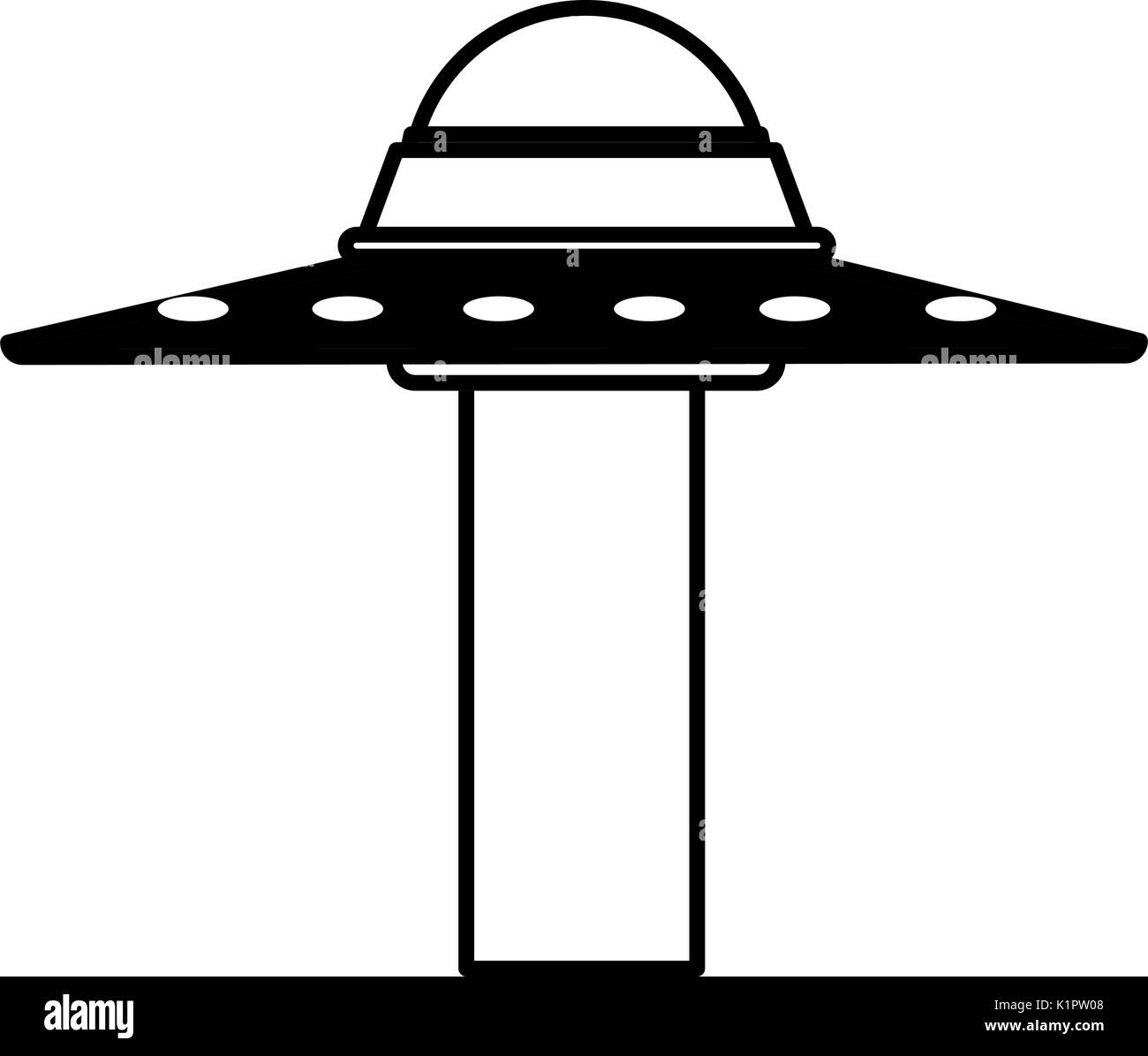 ufo saucer spaceship vehicle object icon vector illustration Stock ...