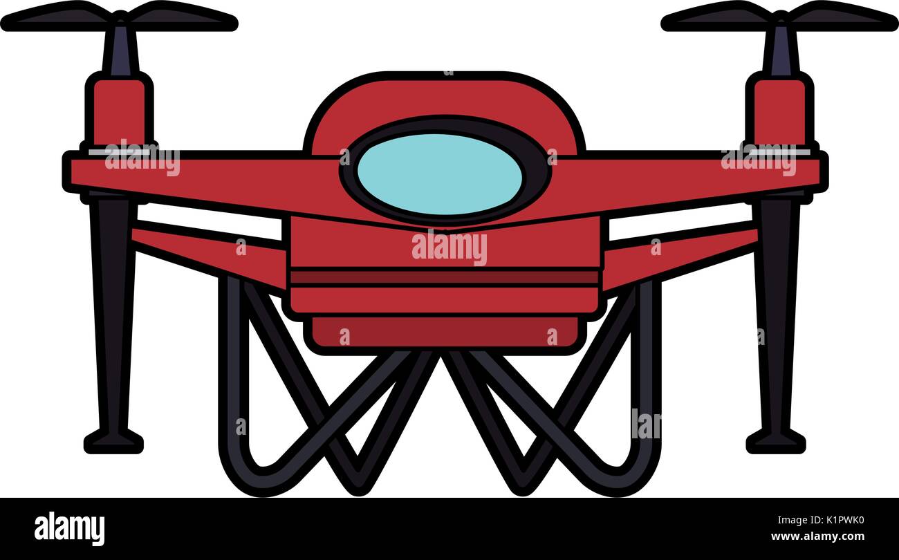 drone with action camera front view vector illustration Stock Vector ...