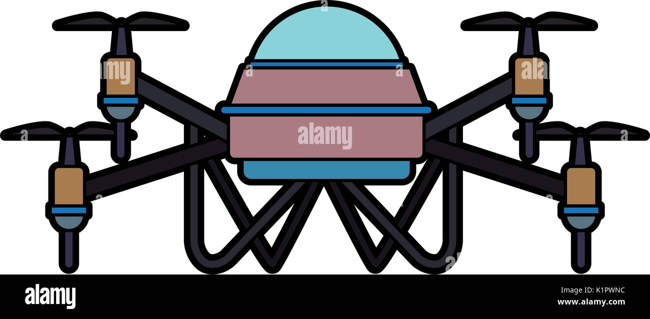 drone with action camera front view vector illustration Stock Vector ...