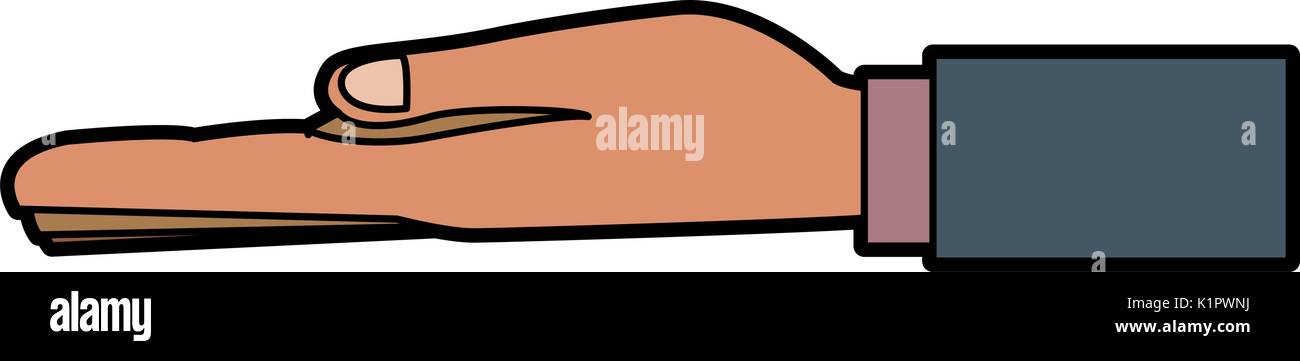 extended hand ready to accept gesture vector illustration Stock Vector ...