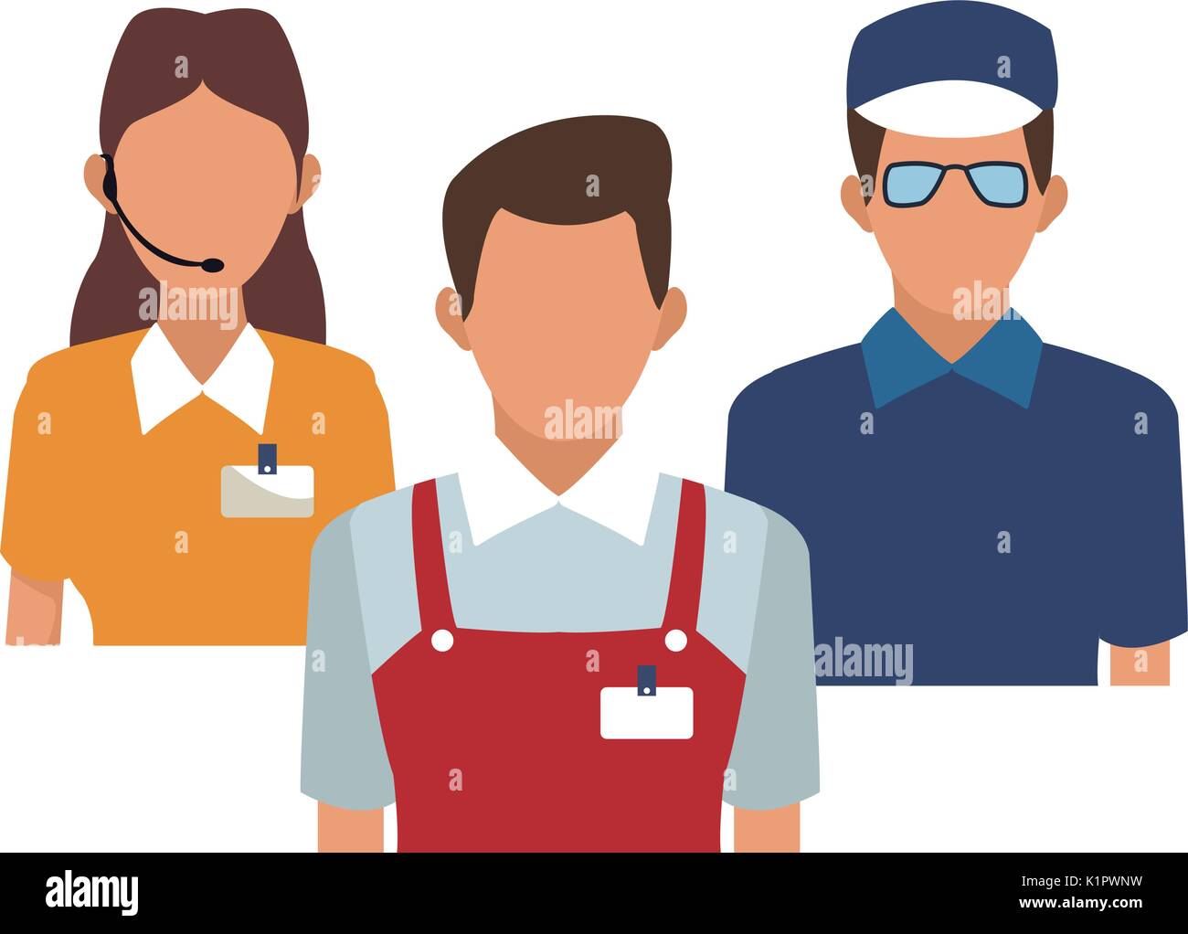 delivery company male and female staff vector illustration Stock Vector ...
