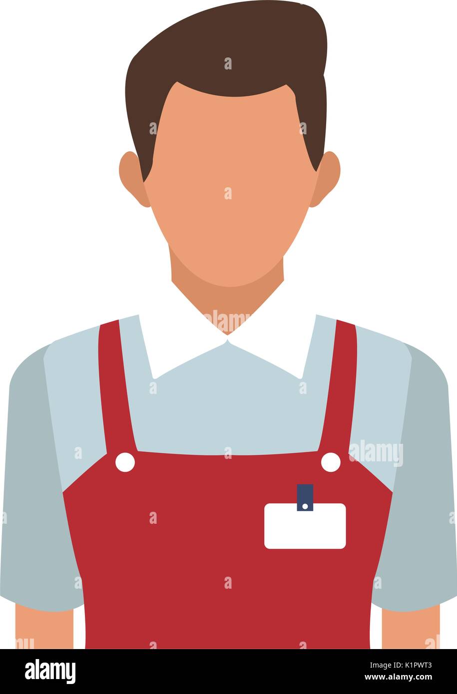 man in working clothes service profession delivery staff vector ...
