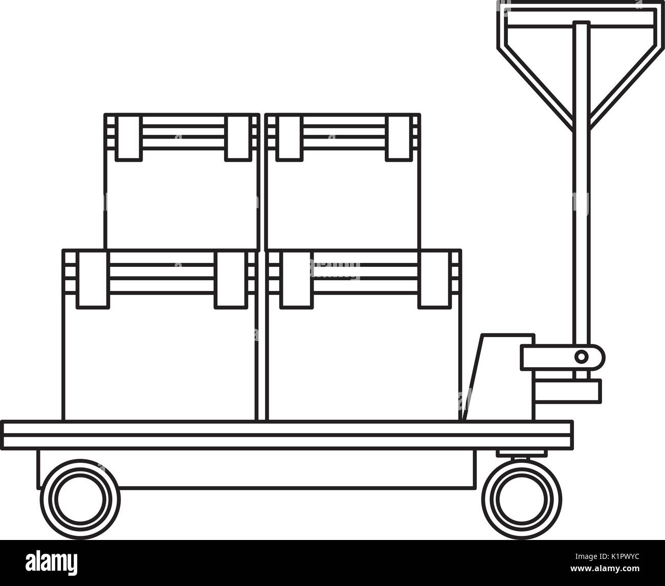 delivery cart boxes cargo logistic icon vector illustration Stock ...