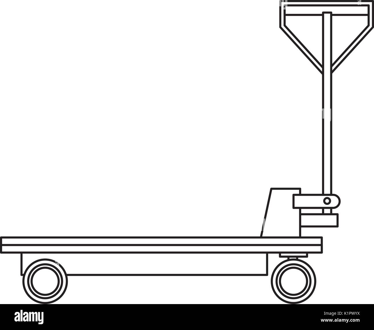 platform trolley cargo cart delivery equipment icon vector illustration ...