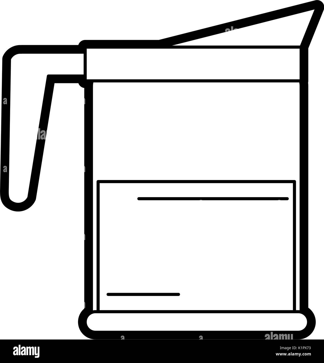 Flat line uncolored jug over white background vector illustration Stock ...