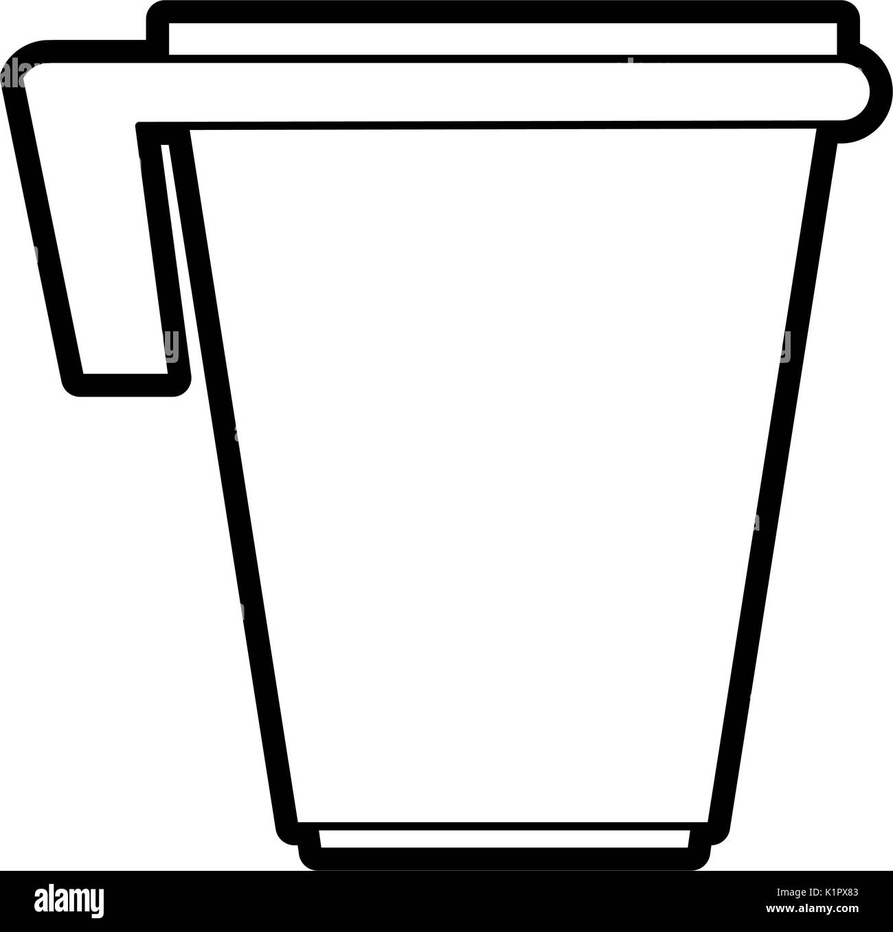 Flat line uncolored jug over white background vector illustration Stock ...