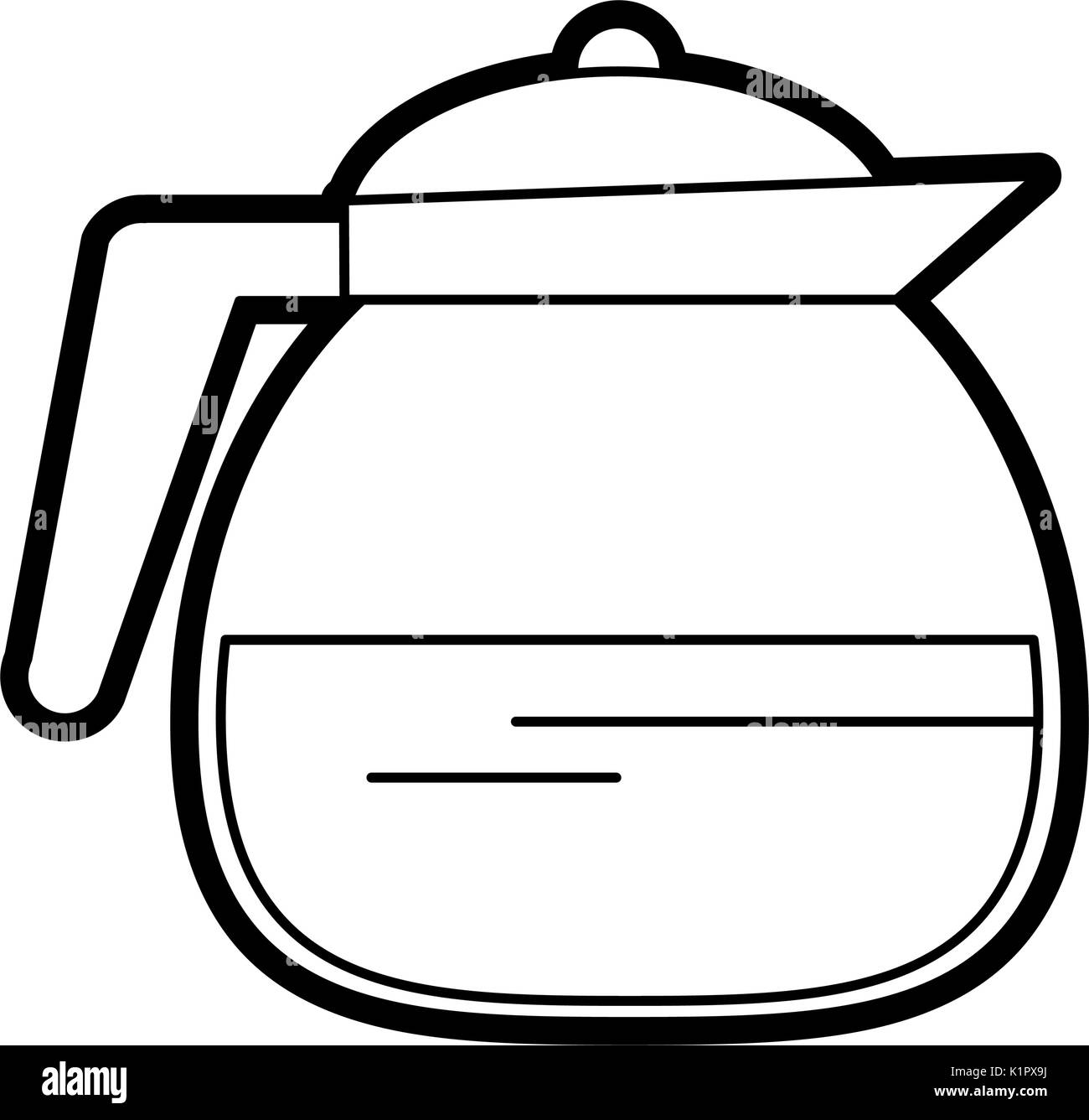 Flat line uncolored jug over white background vector illustration Stock ...