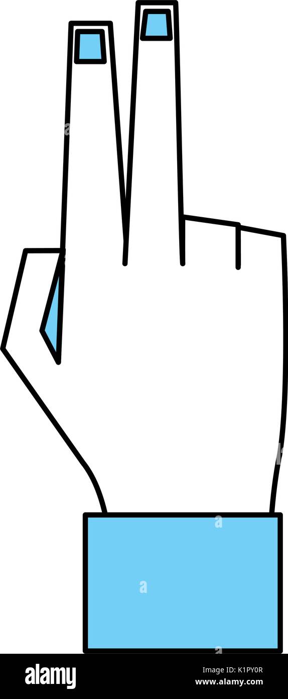 Flat line monocromatic finger and hand over white background vector ...