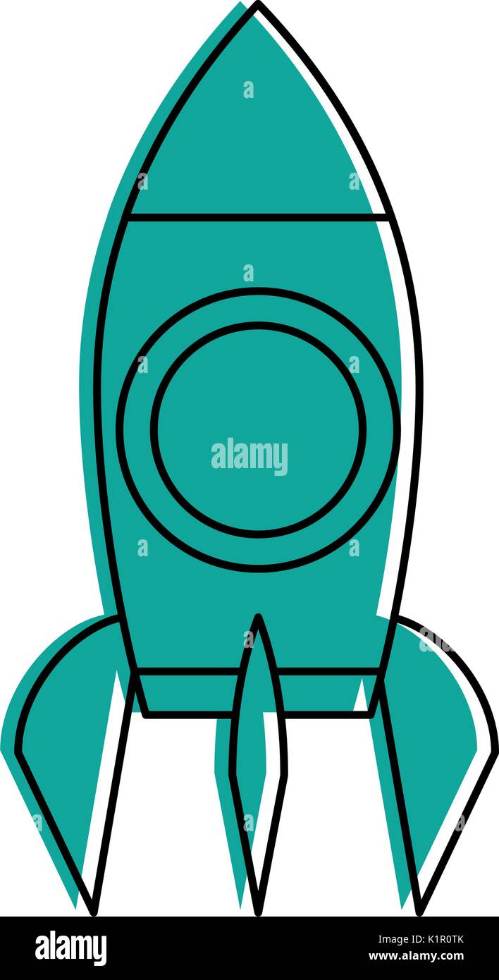 space rocket flying icon image vector illustration design blue color ...