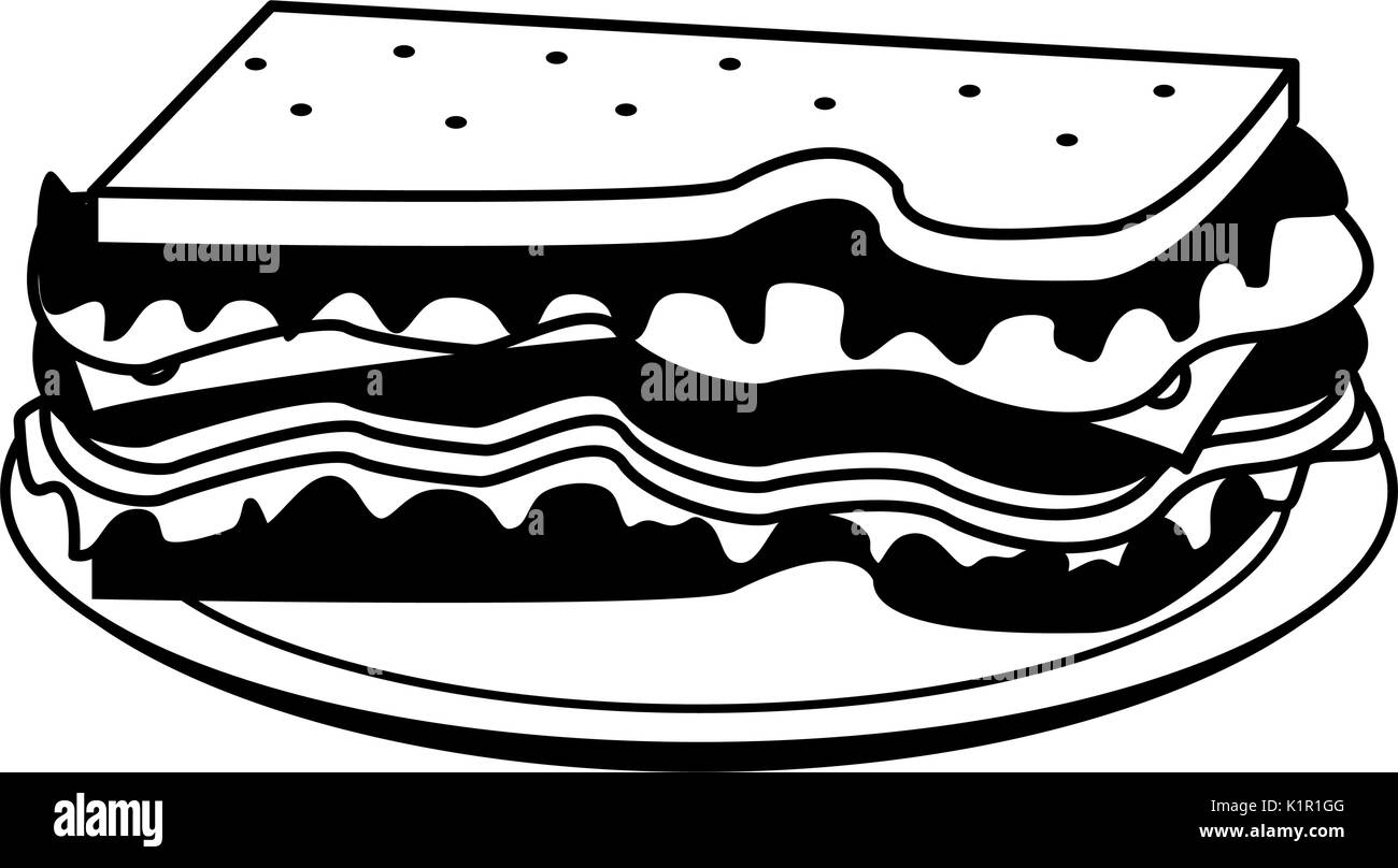 Sandwich food icon image Black and White Stock Photos & Images - Alamy