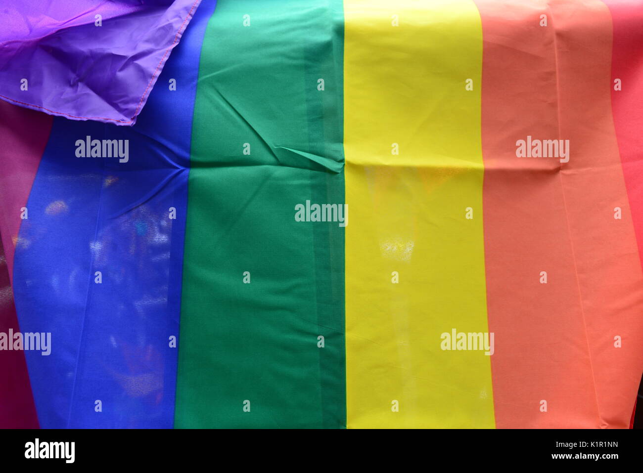 Rainbow flags flying hi-res stock photography and images - Alamy