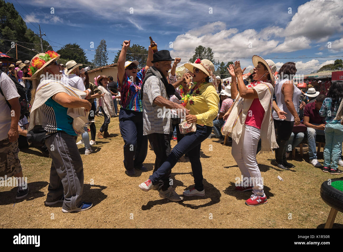 August 6, 2017 Medellin, Colombia: people having fun outdoors at the ...