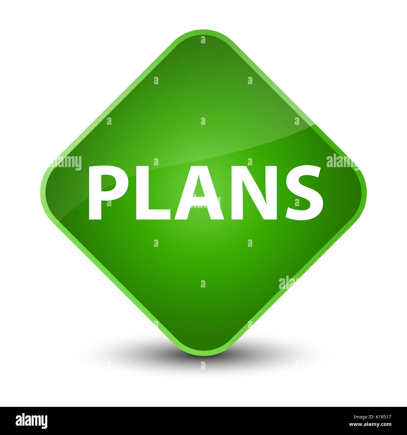 Plans isolated on elegant green diamond button abstract illustration ...