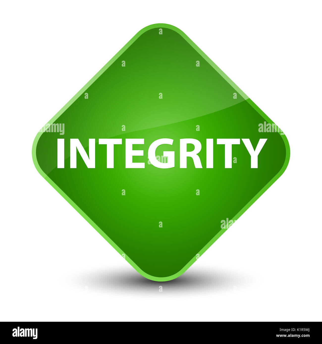 Integrity isolated on elegant green diamond button abstract ...