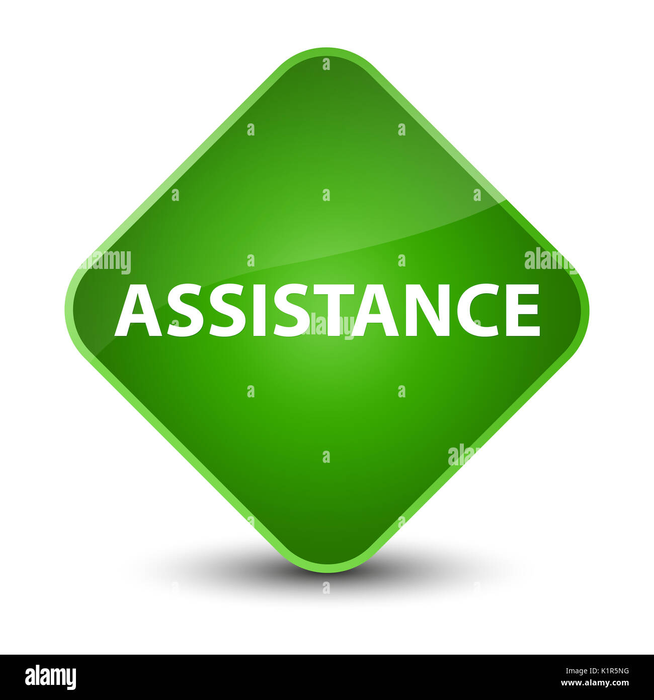 Assistance isolated on elegant green diamond button abstract ...