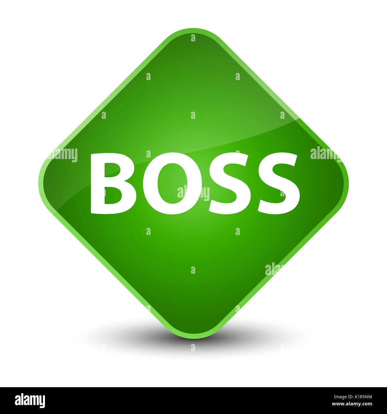 Boss isolated on elegant green diamond button abstract illustration ...
