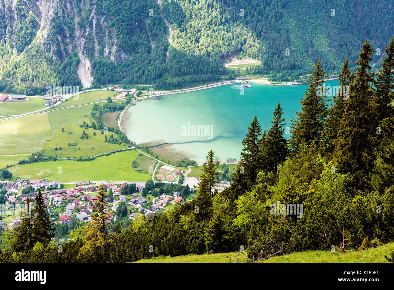 The beautiful Lake Achen. The highest lake in the Austrian Tyrol and ...