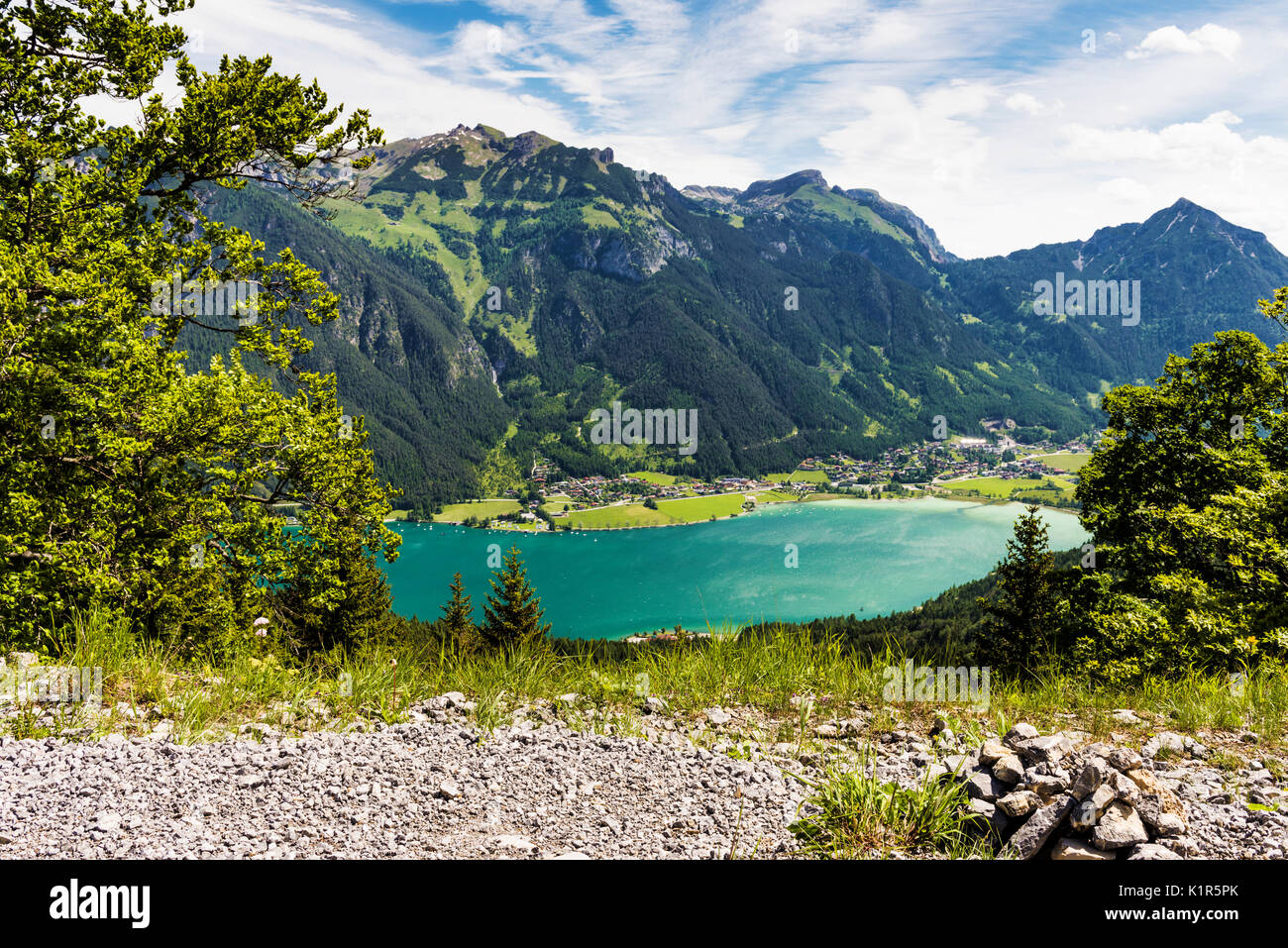 The beautiful Lake Achen. The highest lake in the Austrian Tyrol and ...