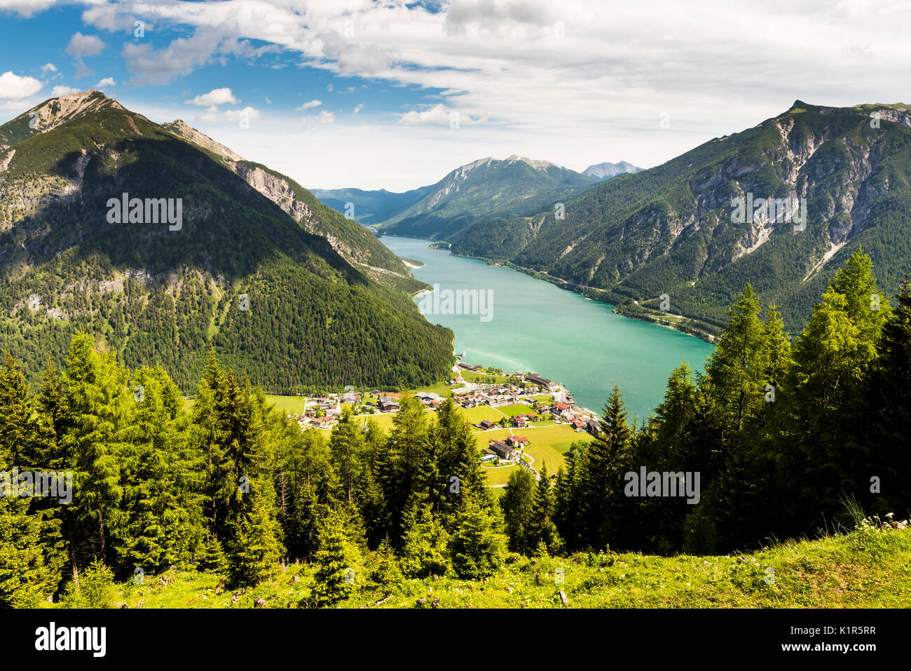 The beautiful Lake Achen. The highest lake in the Austrian Tyrol and ...