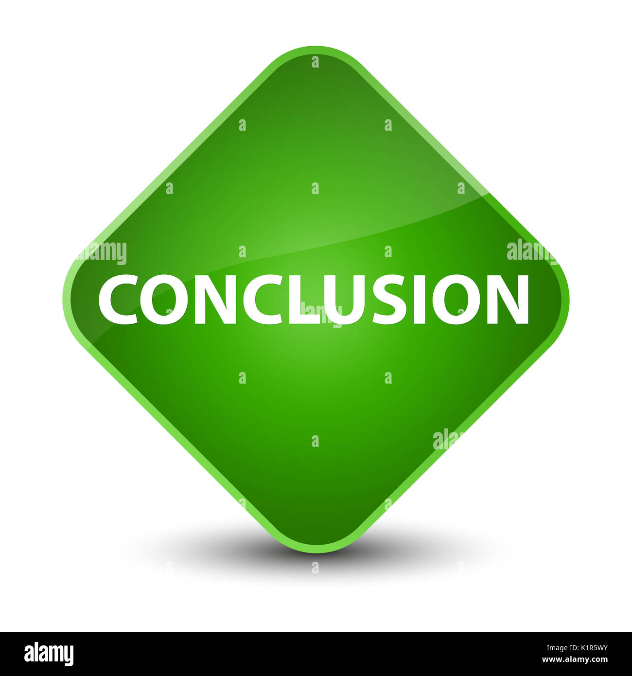 Conclusion isolated on elegant green diamond button abstract ...