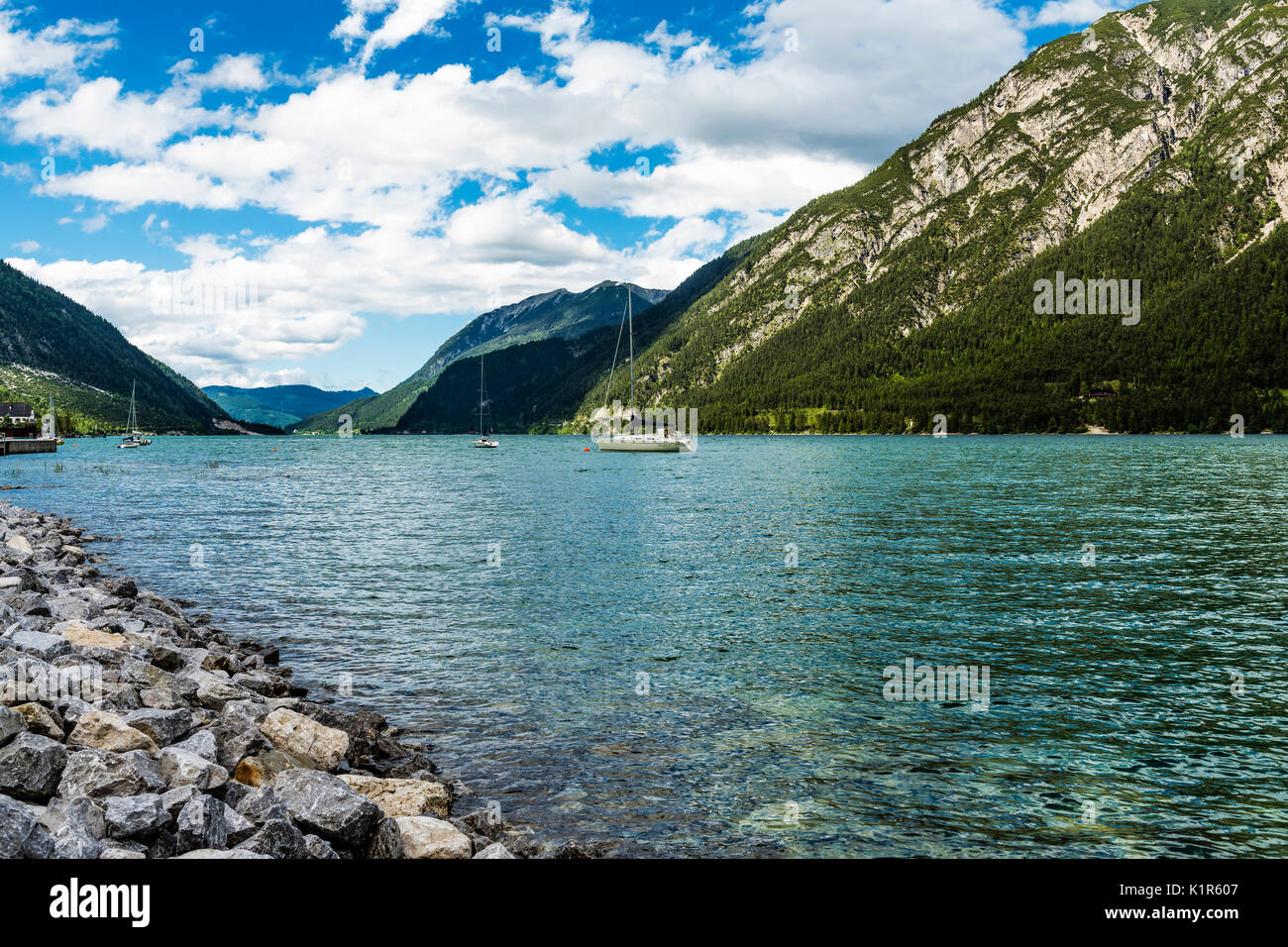 The beautiful Lake Achen. The highest lake in the Austrian Tyrol and ...