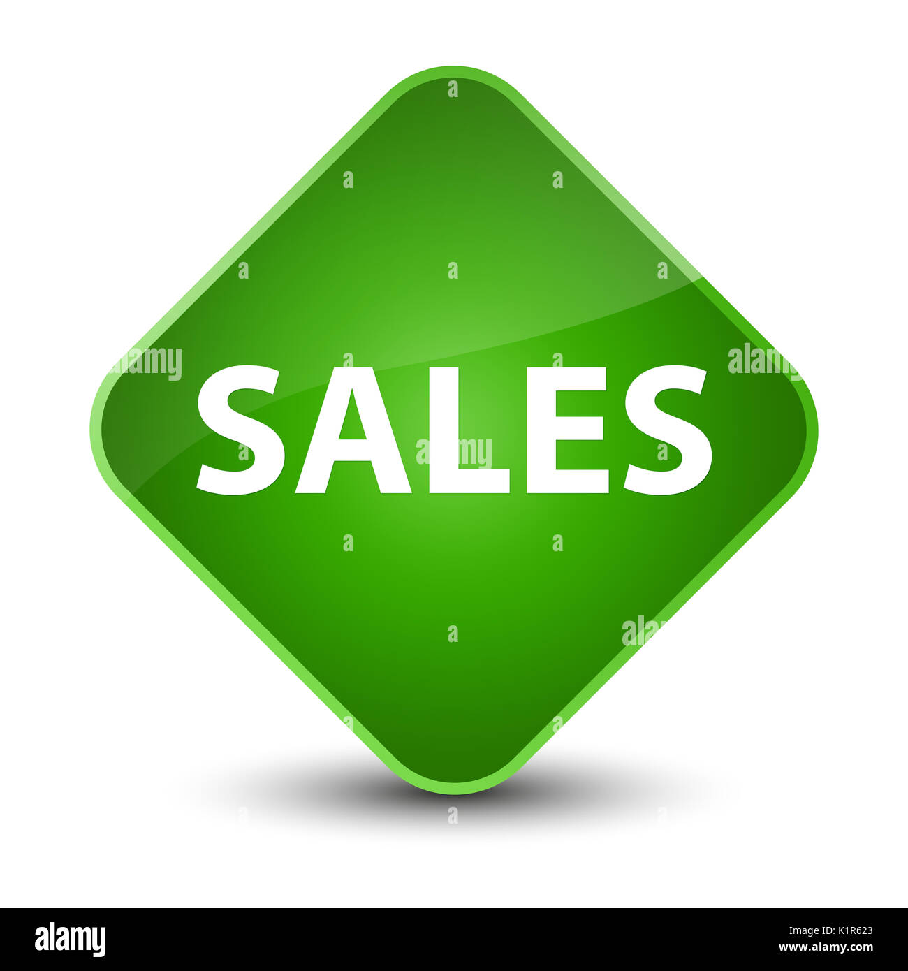 Sales isolated on elegant green diamond button abstract illustration ...