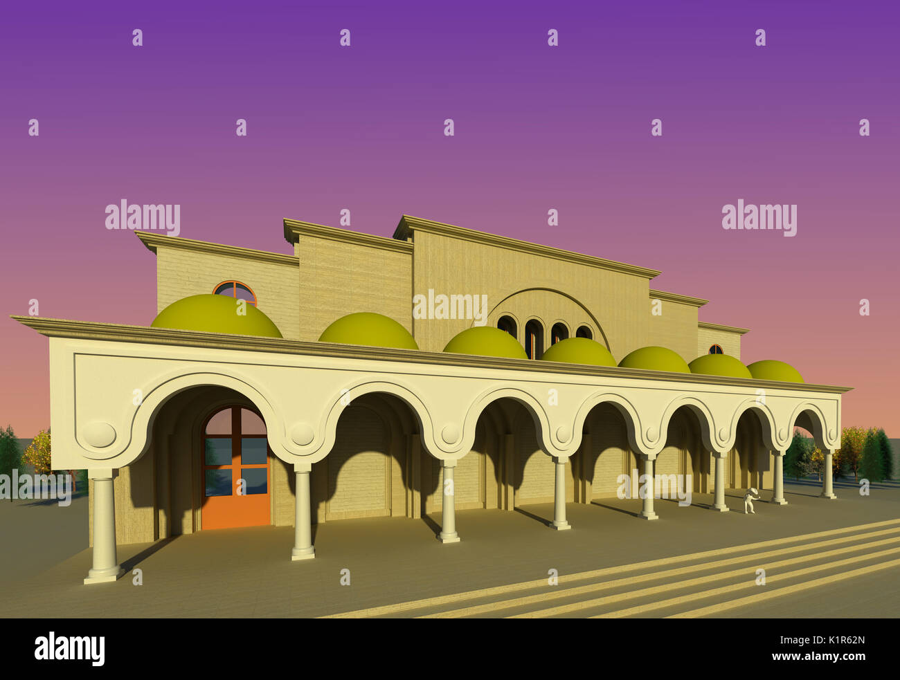 Spanish style arcade (porch) 3D composition 2. Collection Stock Photo ...