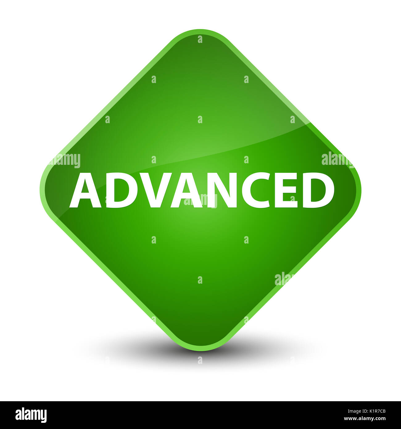Advanced isolated on elegant green diamond button abstract illustration ...