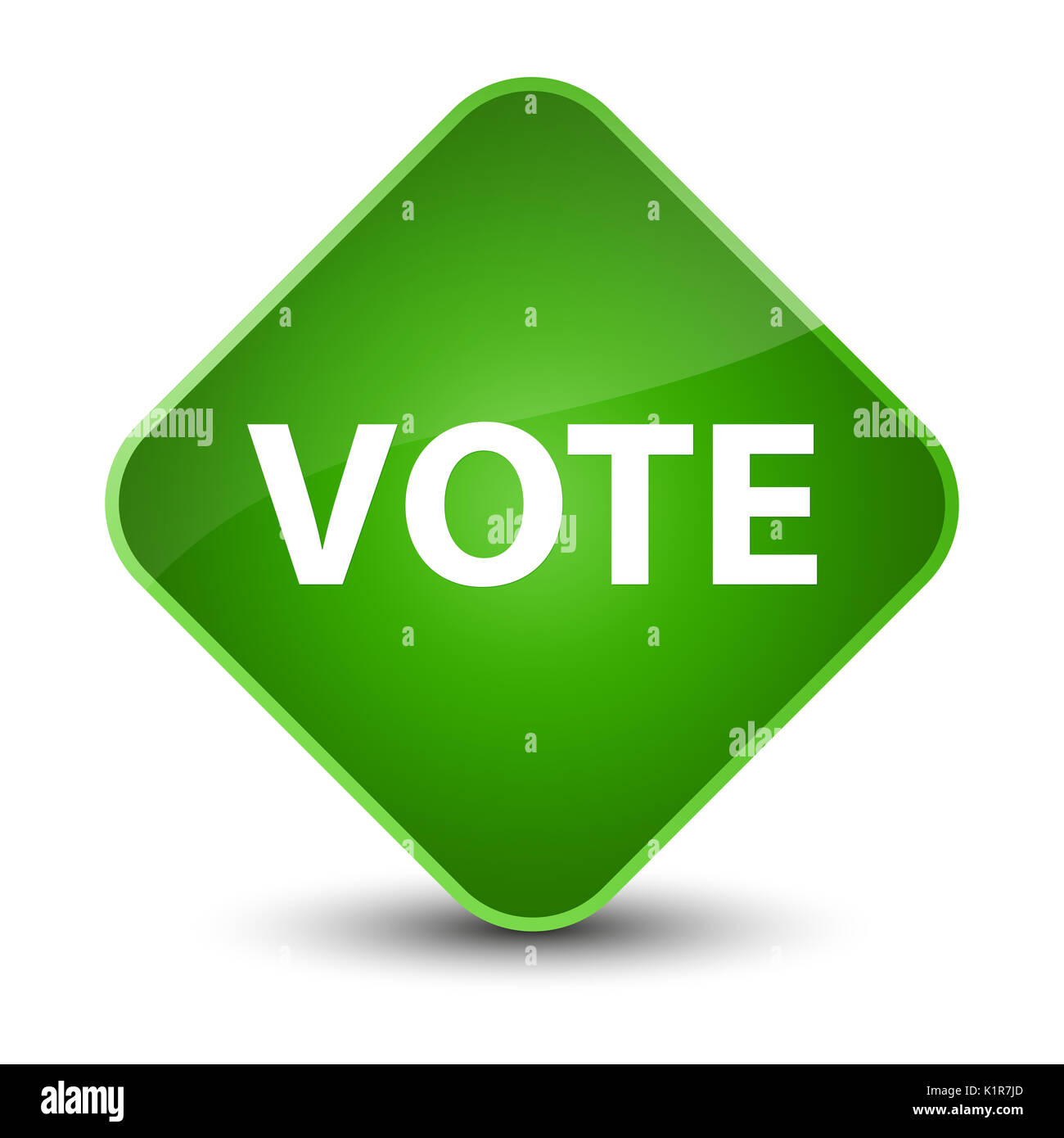 Vote isolated on elegant green diamond button abstract illustration ...