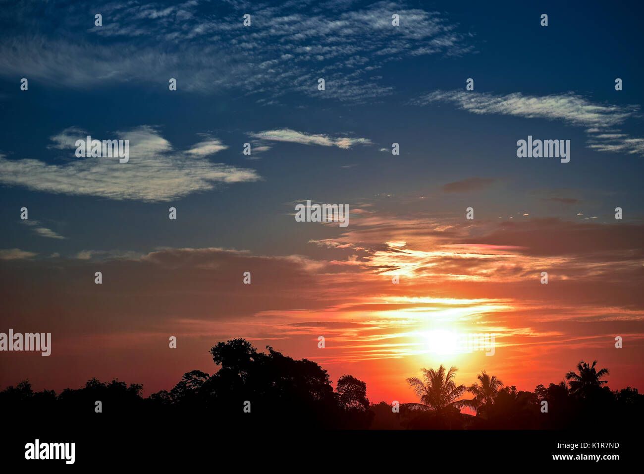 Sunset seen in the field city of Bogor, Indonesia Stock Photo - Alamy