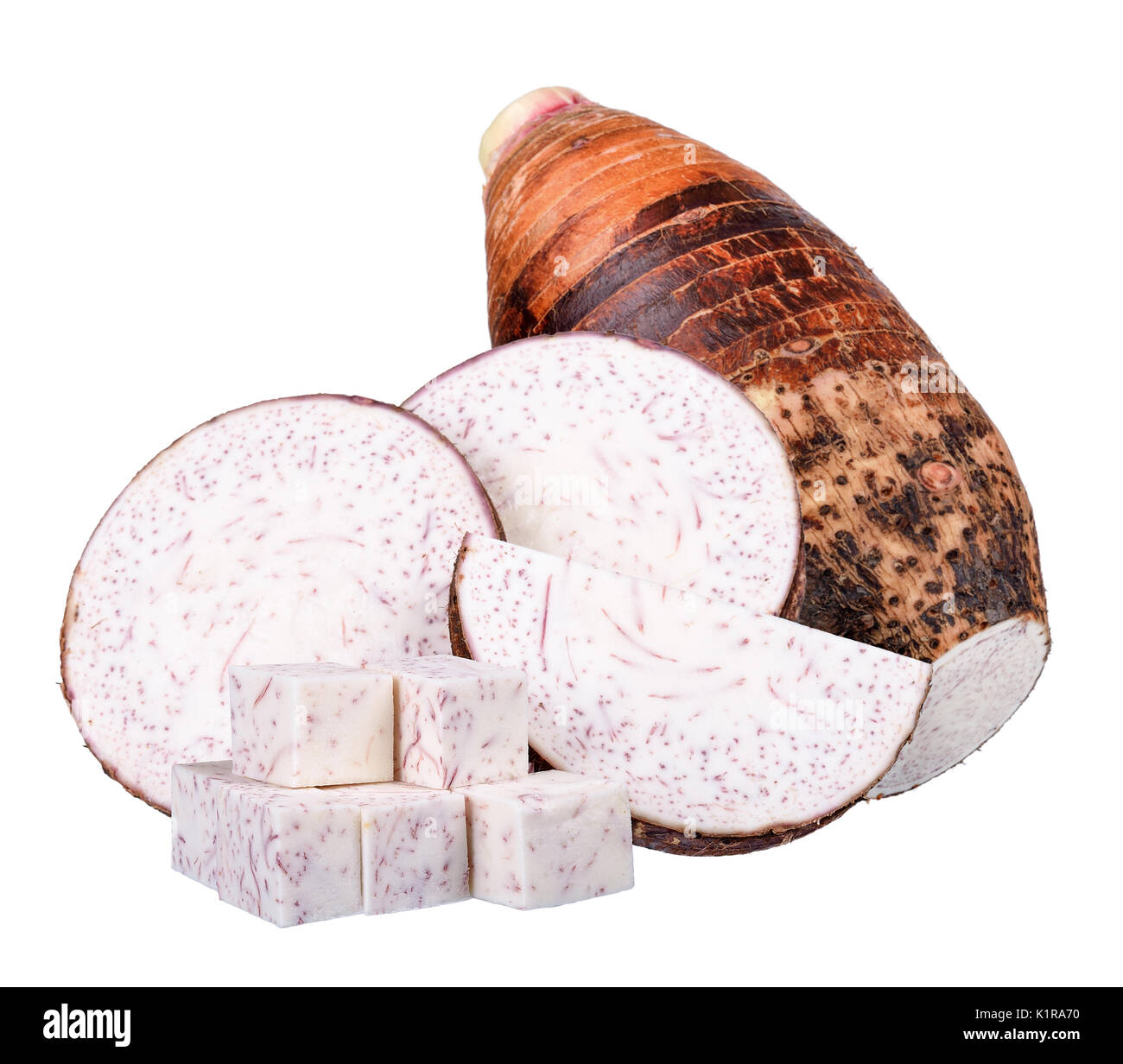 Taro isolated on the white background Stock Photo - Alamy