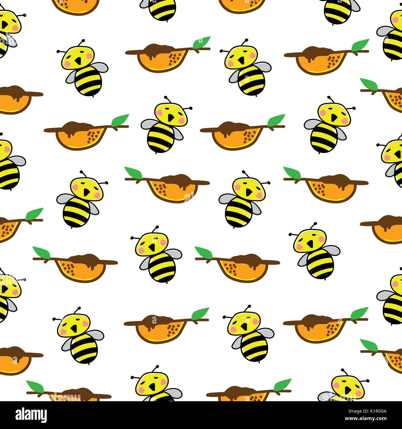 Bee Pattern Seamless background vector illustration Stock Vector Image ...