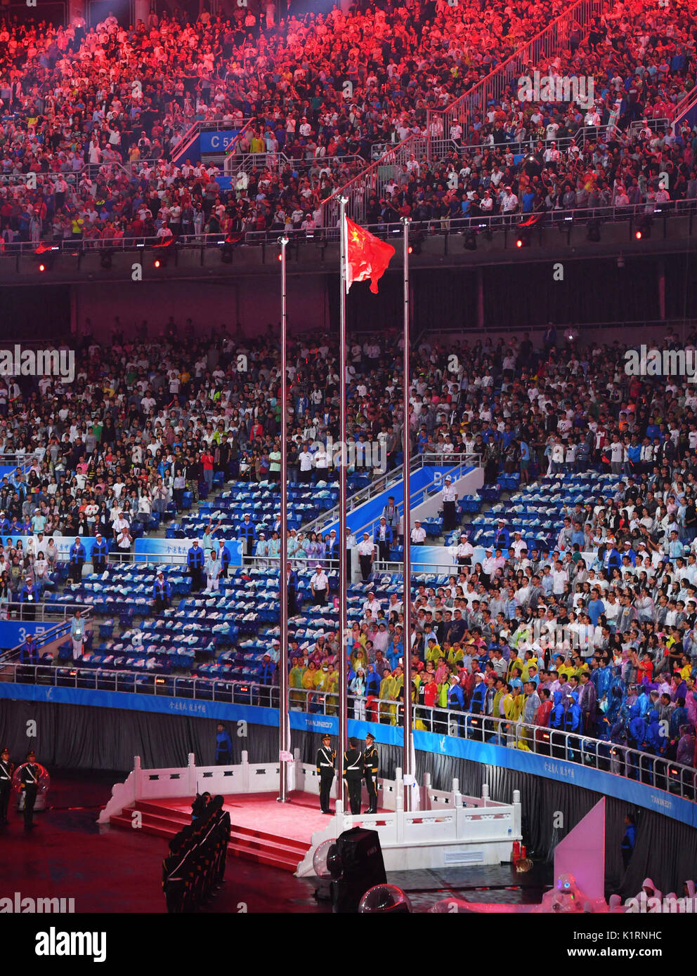 National chinese flag raised during hi-res stock photography and images ...