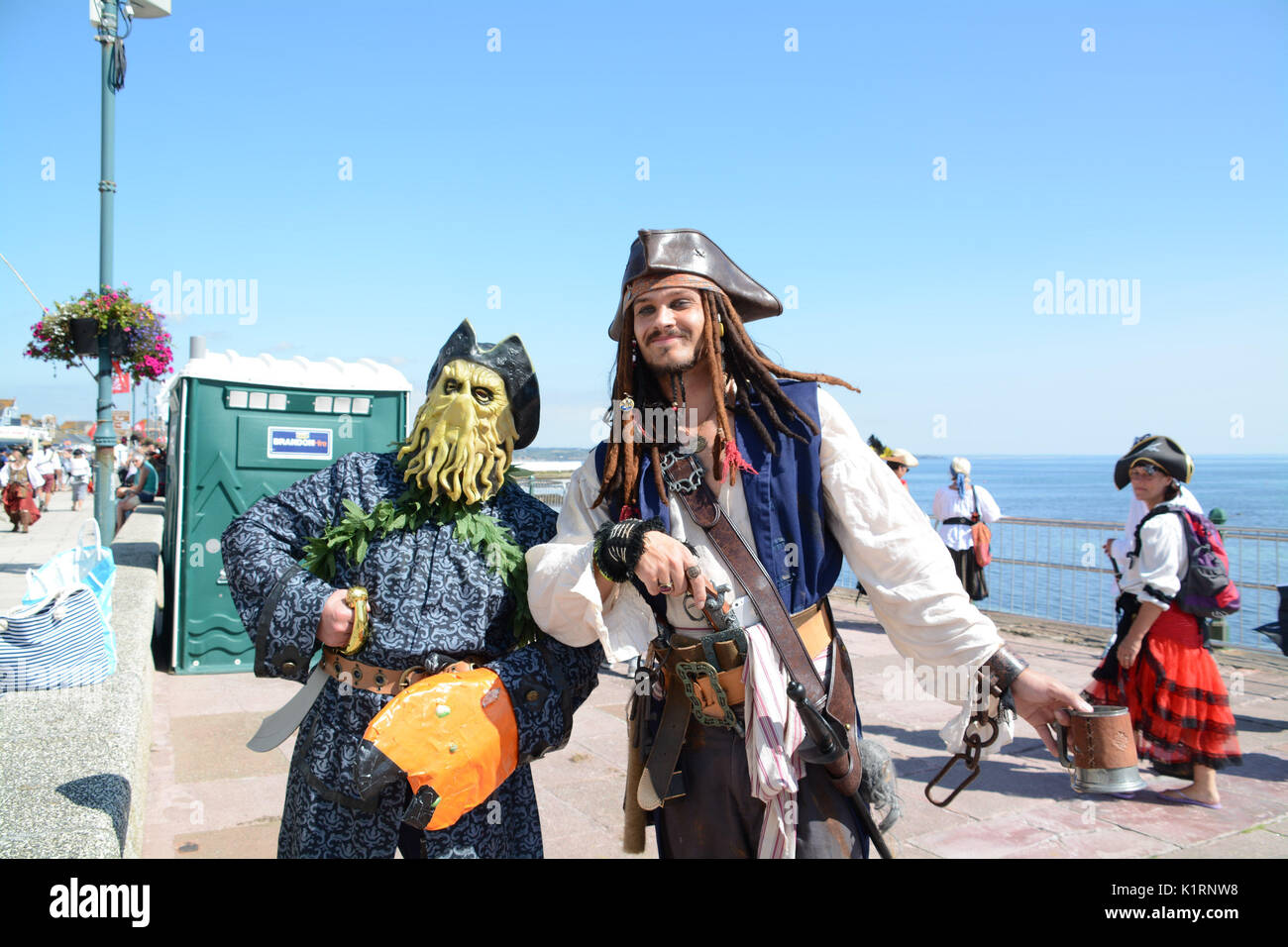 Penzance, Cornwall, UK. 27th August 2017. Pirates gather on the ...