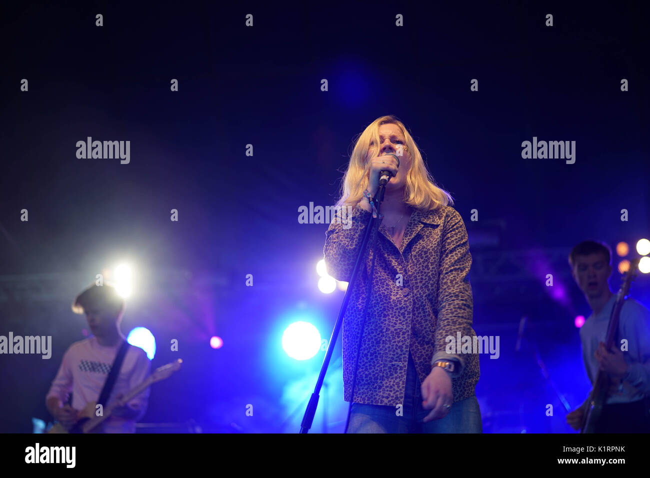 Reading, UK. 27th Aug, 2017. Haley Shea of Slot Face performing live on ...