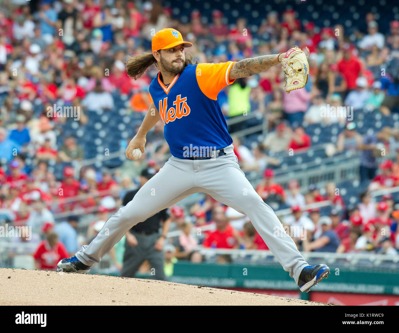 New York Mets starting pitcher Robert Gsellman (65) pitches in the ...