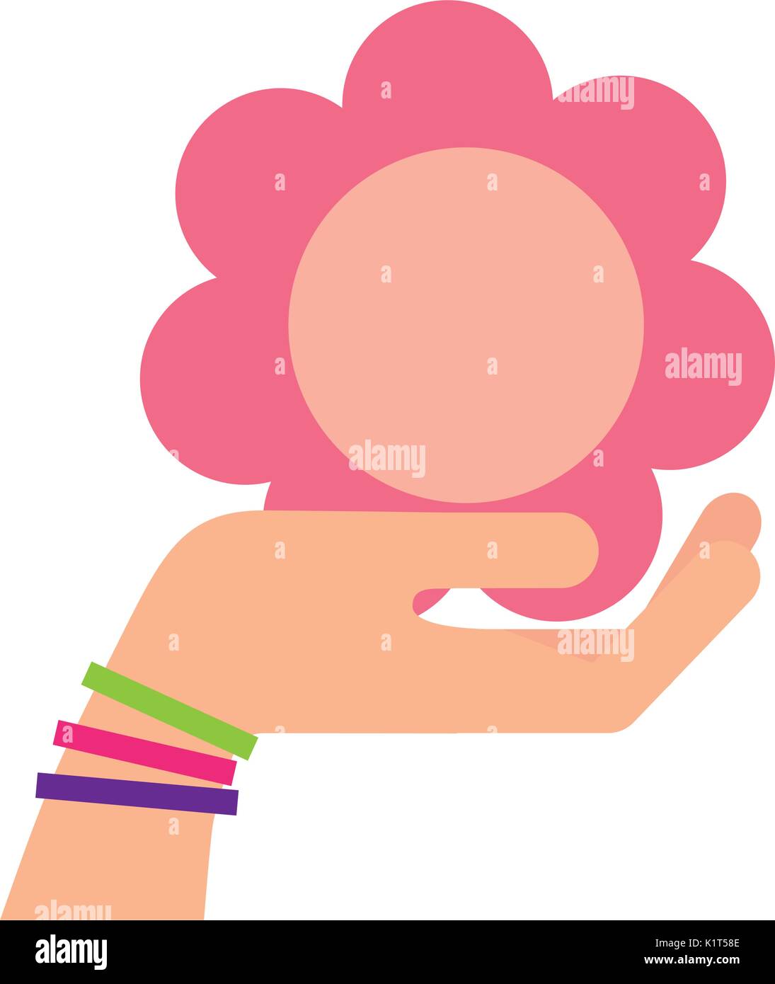 hand human with cute flower isolated icon Stock Vector Image & Art - Alamy
