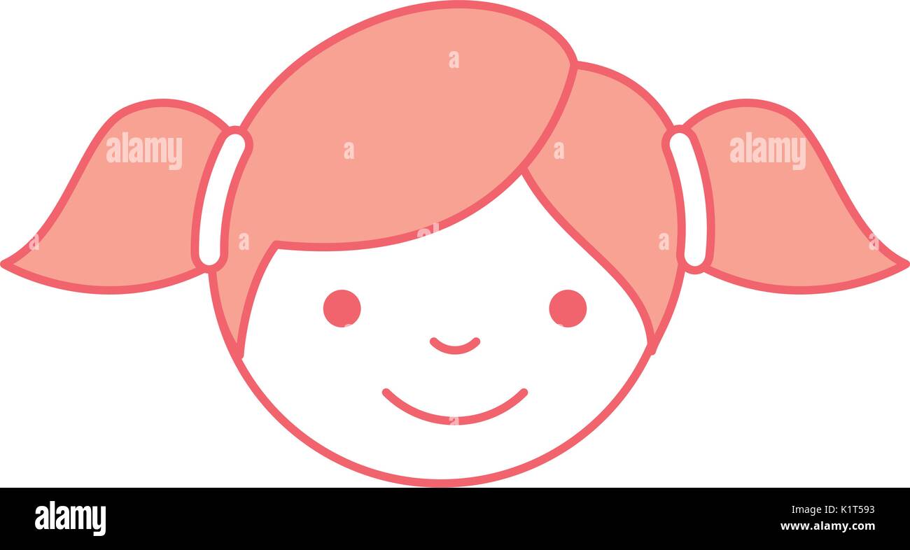 cute little girl head character Stock Vector Image & Art - Alamy