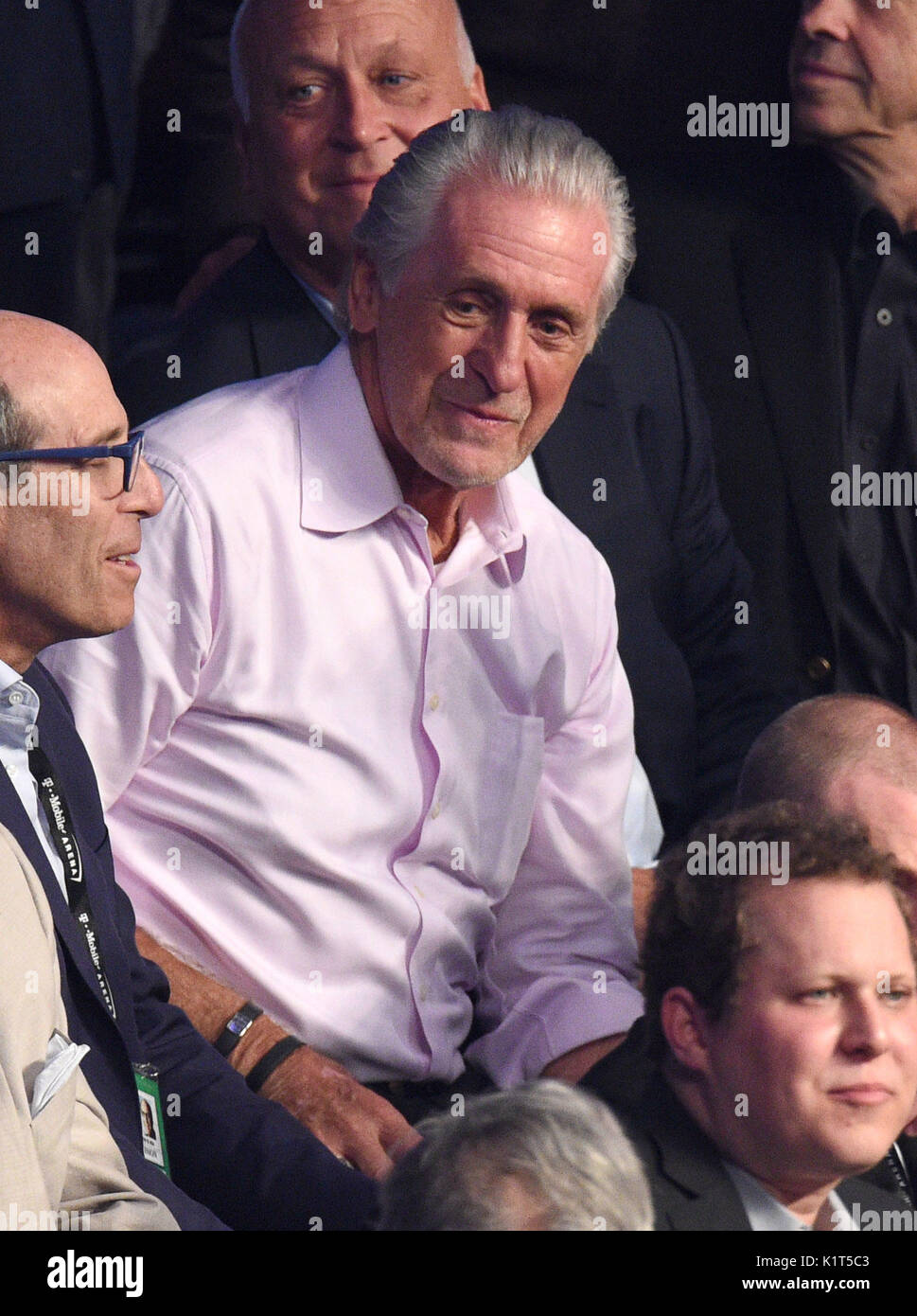 Pat Riley attends the Floyd Mayweather Jr v Conor McGregor fight at the ...