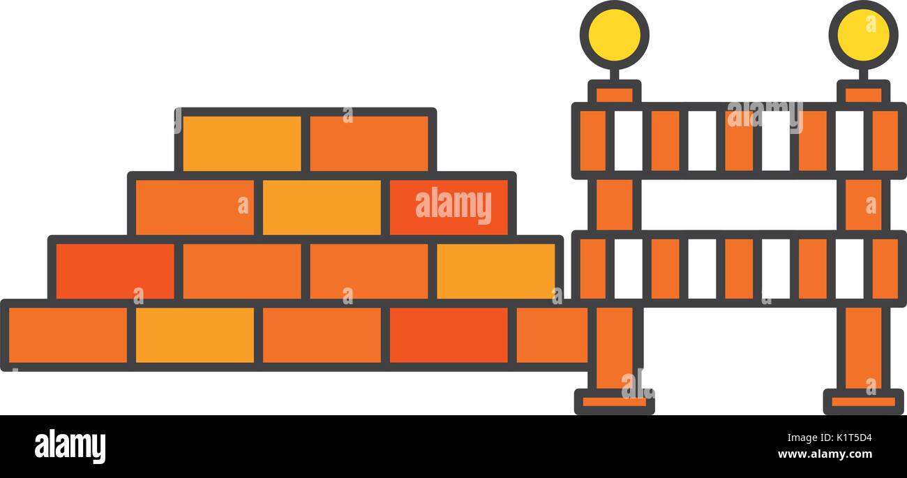 bricks wall with barrier Stock Vector Image & Art - Alamy