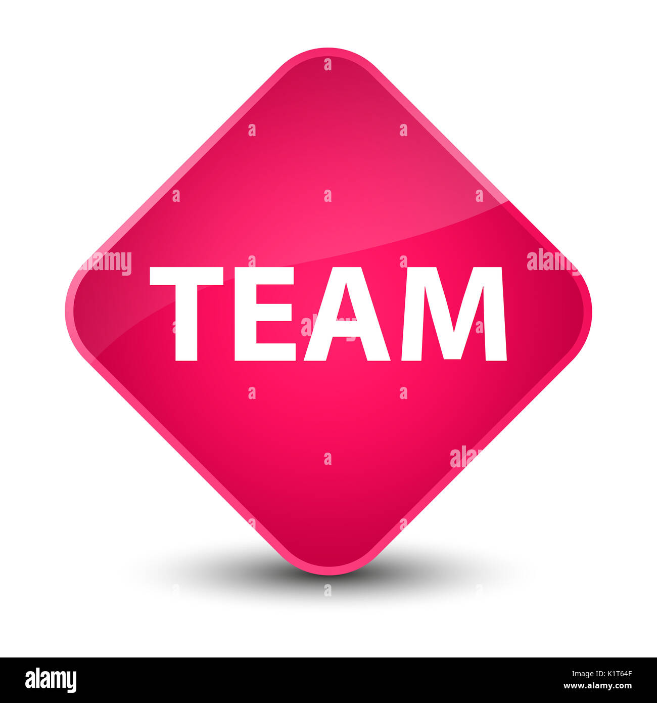 Team isolated on elegant pink diamond button abstract illustration ...