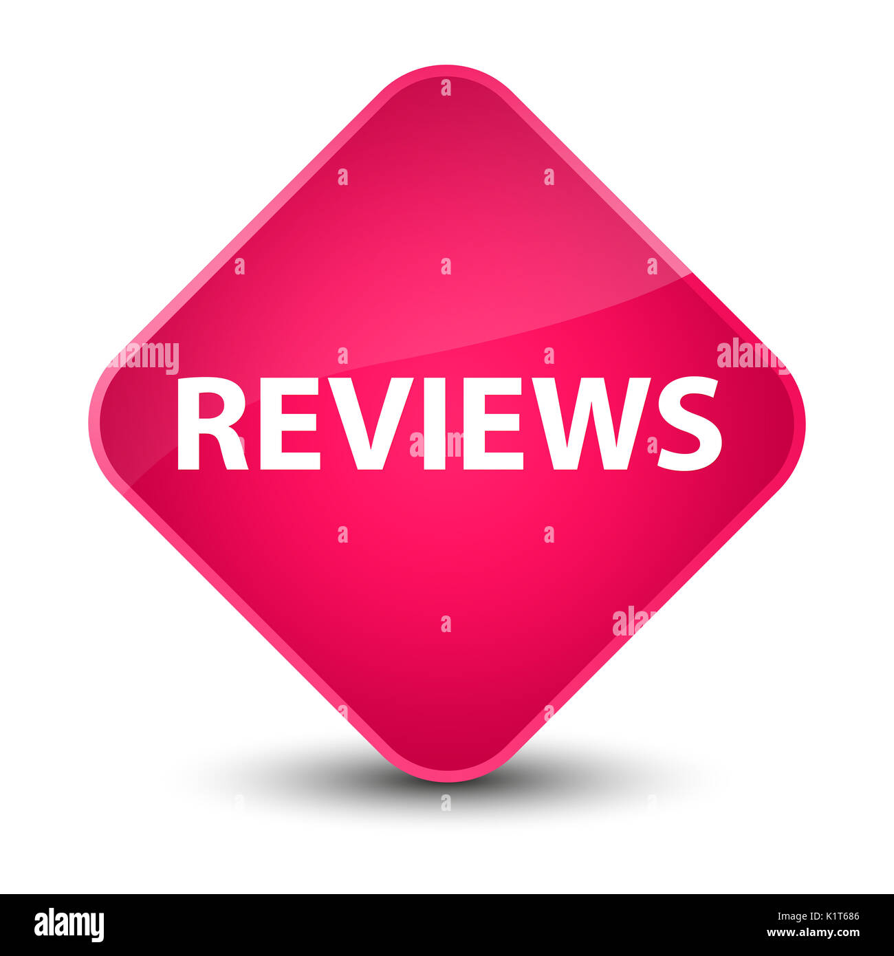 Reviews isolated on elegant pink diamond button abstract illustration ...